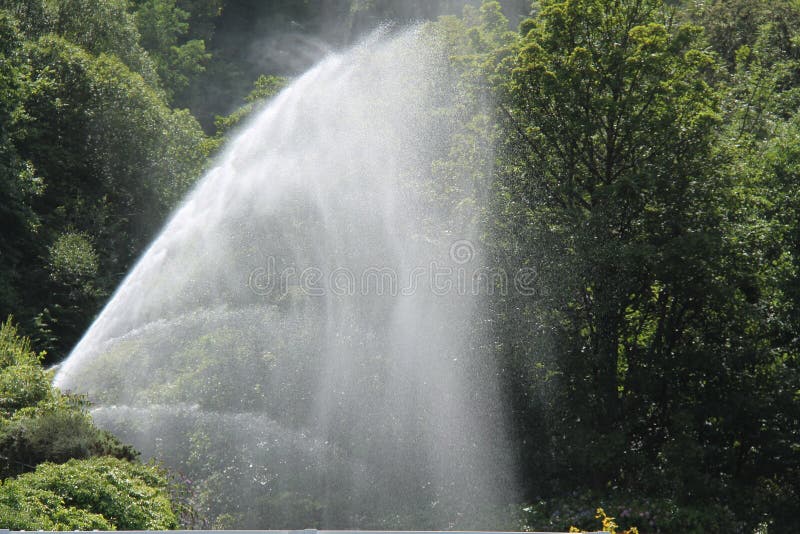 Powerful Water Spouts. stock photo. Image of drops, ornamental - 173729098
