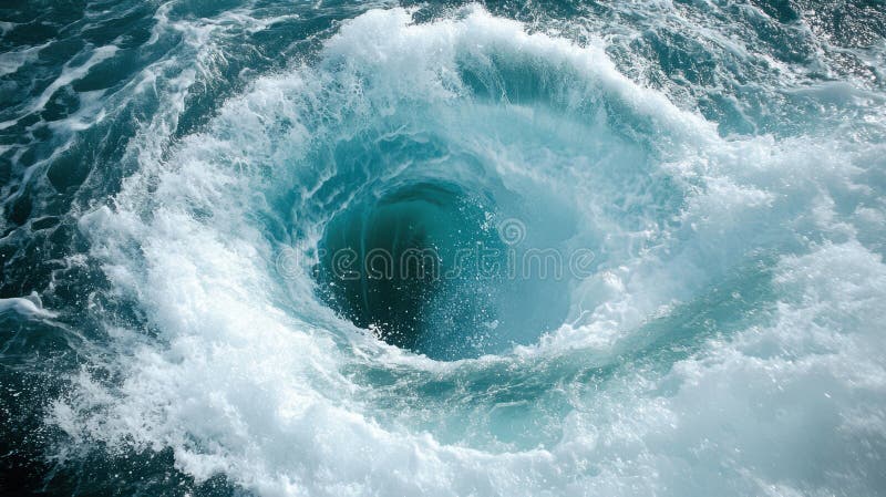 A Powerful Wave Approaches the Ocean, Created by a Boat S Movement ...