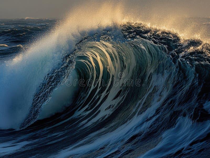 Powerful Wave Breaking stock image. Image of ocean, nature - 358379161