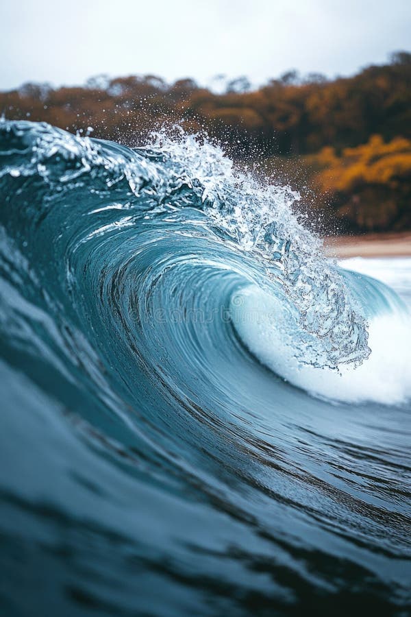 A Powerful Wave Crashes Onto the Sandy Shore, Perfect for a Summer ...