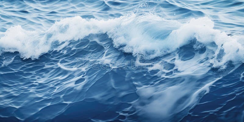 A Powerful Wave Crashing into a Vast Body of Water. this Image Captures ...