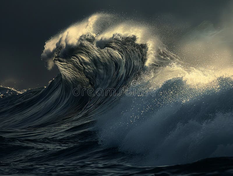 Majestic Wave at Twilight stock photo. Image of sunlight - 312722094