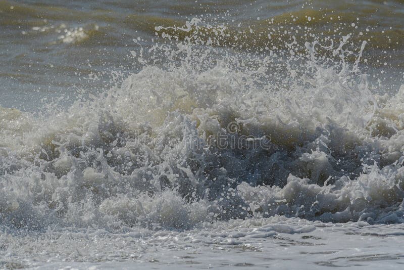 Powerful Wave Exploding on a Beach. Sea Storm Stock Image - Image of ...