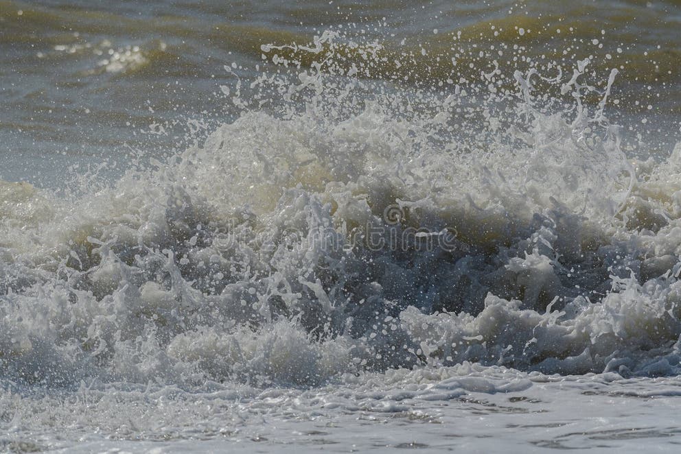 Powerful Wave Exploding on a Beach. Sea Storm Stock Image - Image of ...