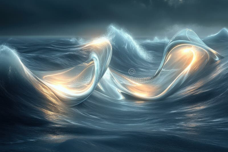 Powerful Waves Illuminated Soft Light Stormy Sea Stock Photos - Free ...
