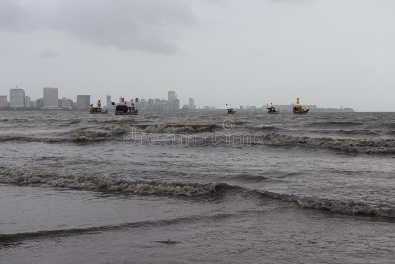 Powerful Waves of Sea Water during the High Tide. Editorial Image ...