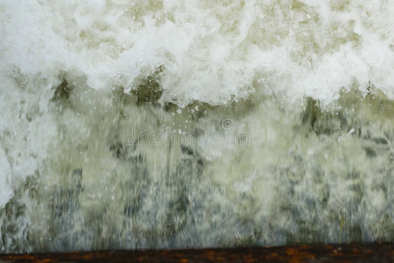 Powerful Waves of Water with White Foam Rising Up Stock Photo - Image ...