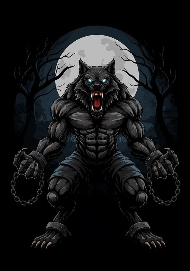 Werewolf Unleashed: a Night of Transformation Stock Illustration ...