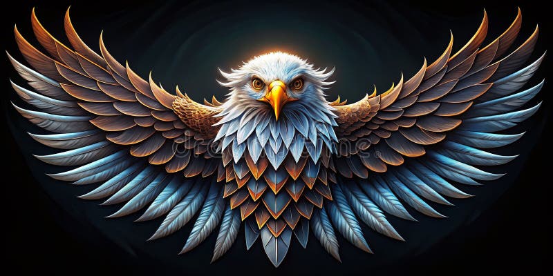 Powerful White Eagle Emblem on Striking Black Background a Symbol of ...
