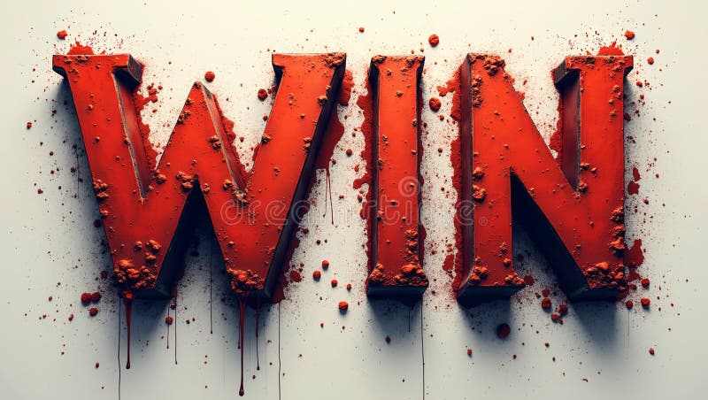 Powerful Win Word in Uppercase with Underlines for a Bold Encouraging ...