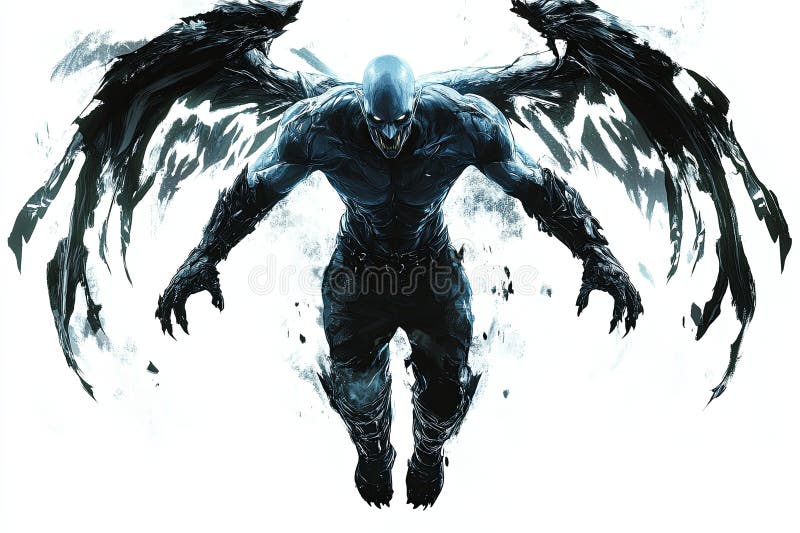 A Powerful, Winged, Demonic Figure with Sharp Claws and a Menacing ...