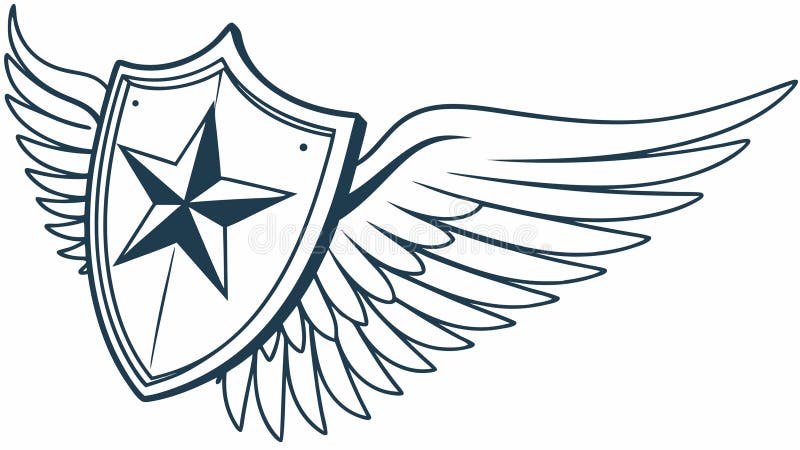 Powerful Winged Shield Vector, Protection and Strength Emblem Art ...