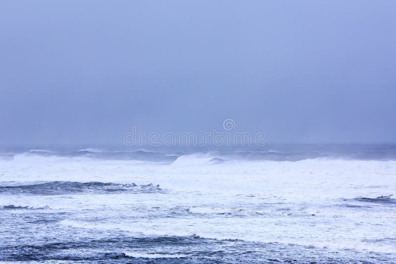 Powerful Winter Storm on Atlantic Ocean Stock Image - Image of cold ...