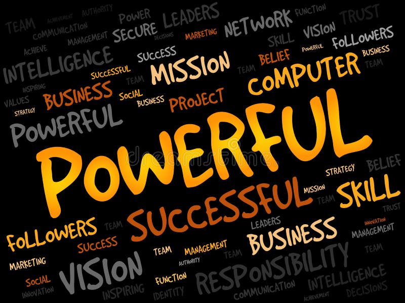 POWERFUL word cloud stock illustration. Illustration of marketing ...