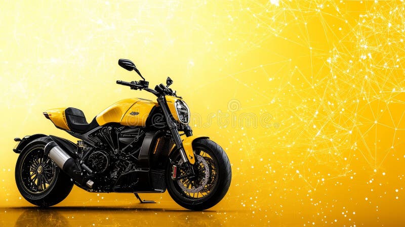 Powerful Yellow Motorcycle Isolated on Yellow Studio Background with ...