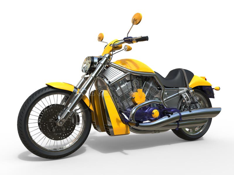 Yellow motorcycle stock image. Image of motor, travel - 4692095