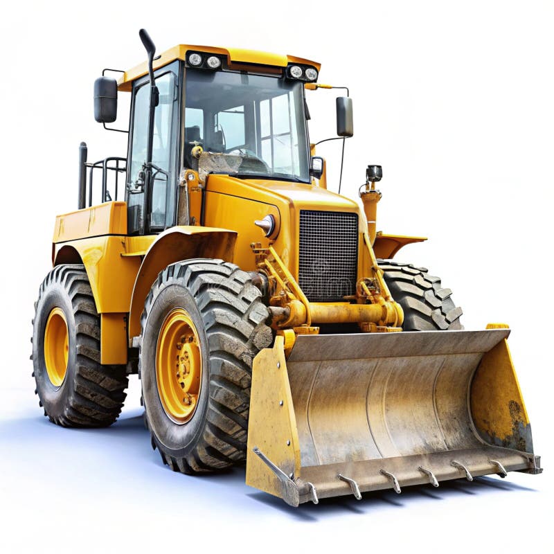 Powerful Yellow Tractor with Bulldozer Attachment Stock Illustration ...