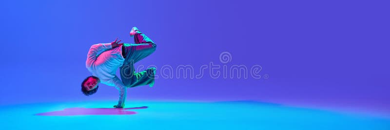 Powerful Young Dancer Breaking Limits, Performing Dynamic Breakdance ...