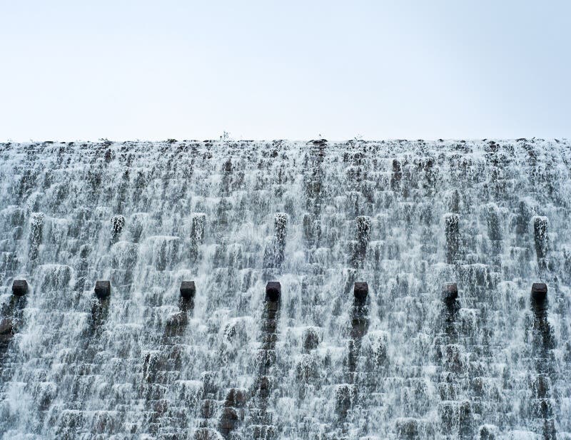 Powerfull Flow of Water from a Large Dam Stock Photo - Image of ...