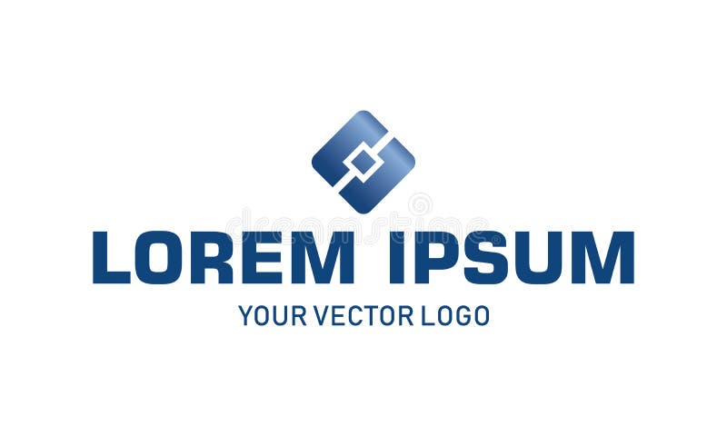 Blue Powerfull Rhombus Logotype on White Background Stock Illustration ...