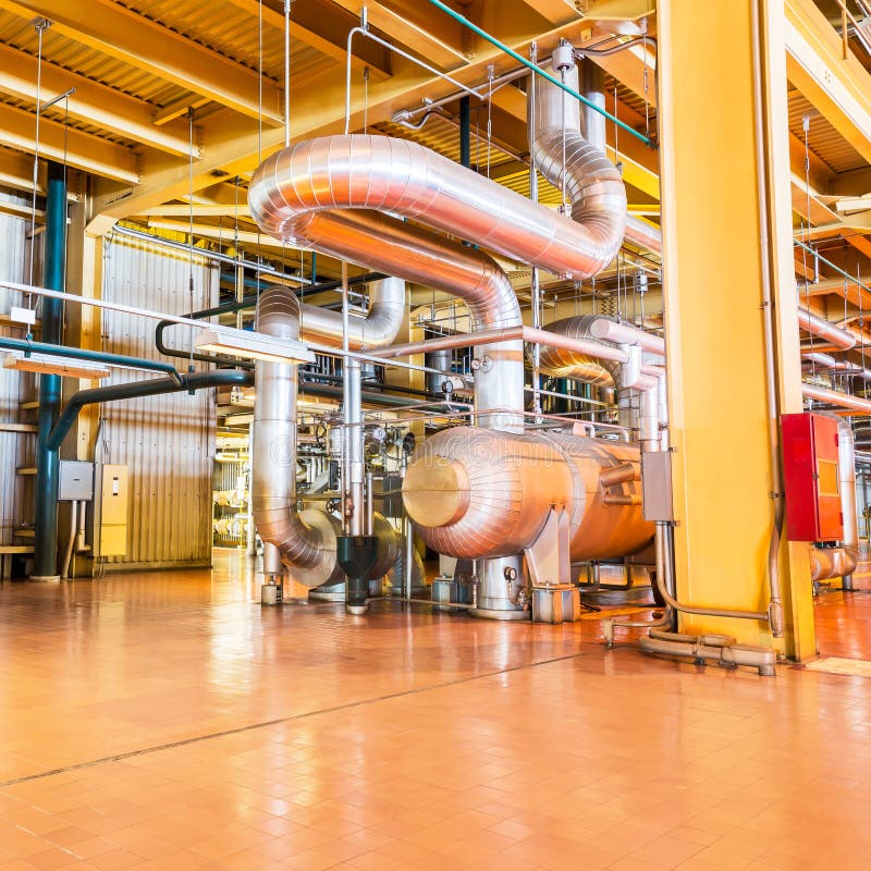 Powerhouse pipe system stock image. Image of line, engineering - 55530655