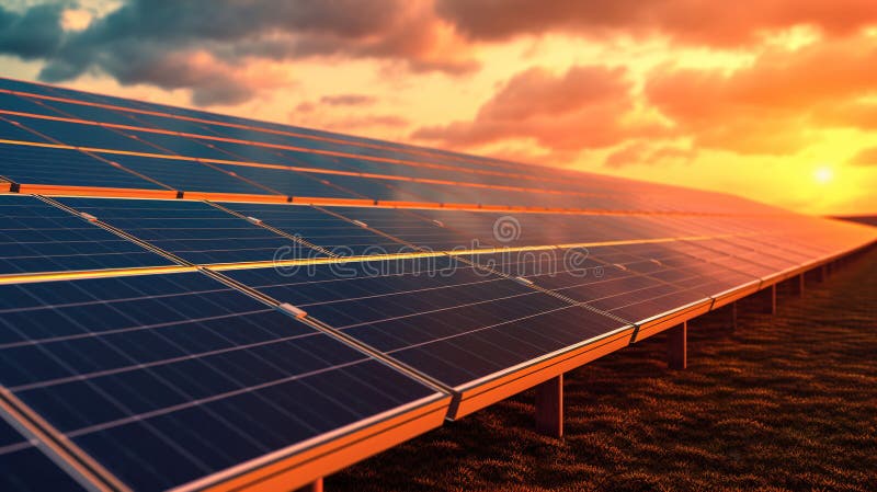 Powering the Future, Clean and Renewable Energy with a Row of Solar ...