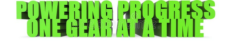 Powering Progress One Gear at a Time, 3d Text Stock Illustration ...