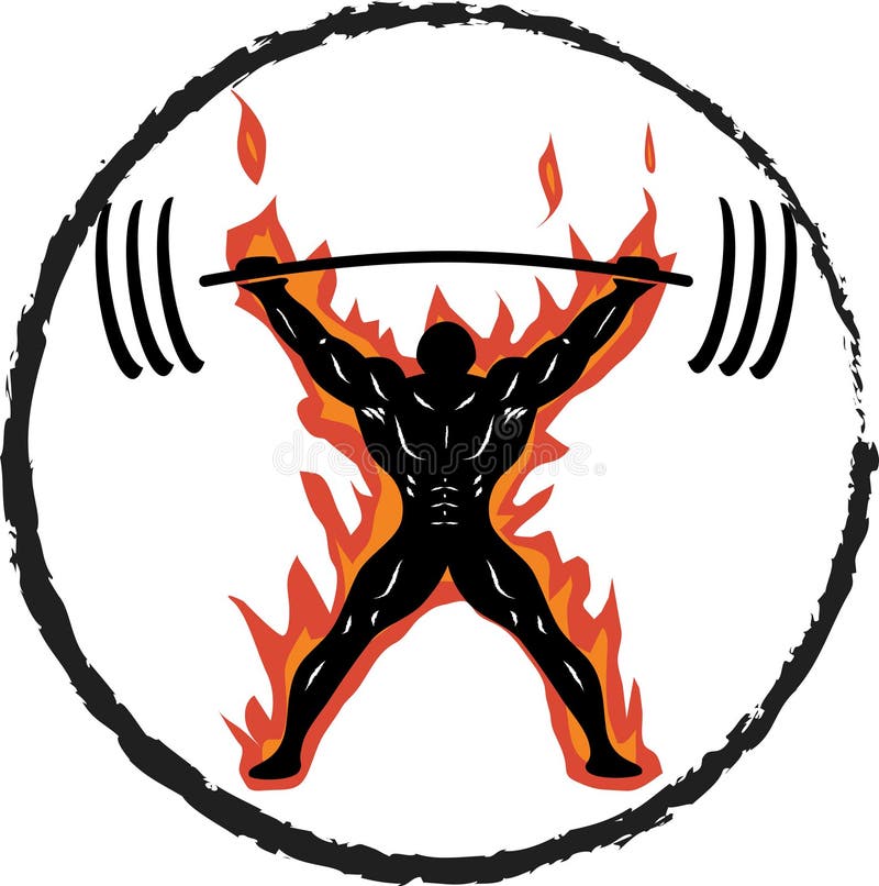 Powerlifter on Fire stock vector. Illustration of heavy - 43257487