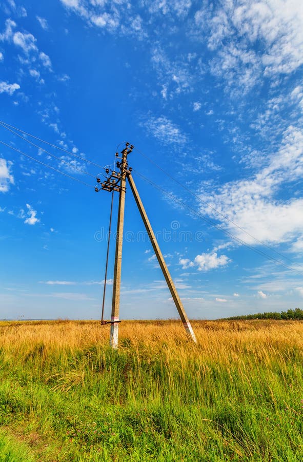 Powerline and cloudy sky stock image. Image of landscape - 52200825