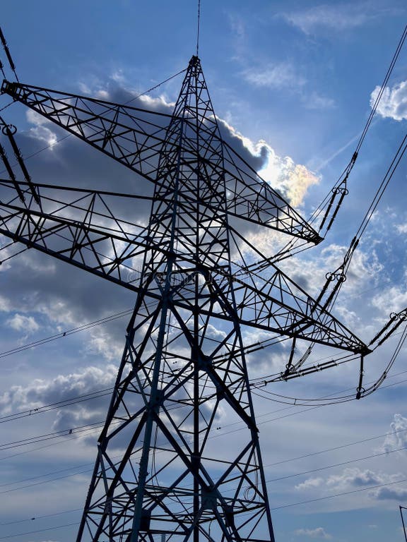 Powerline Support Elements in Backlight, Concept of Energy ...