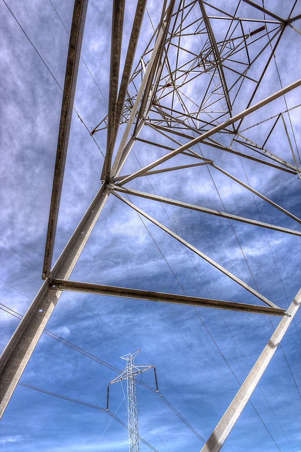 Powerline Tower (Color) stock photo. Image of rock, architecture - 36928016