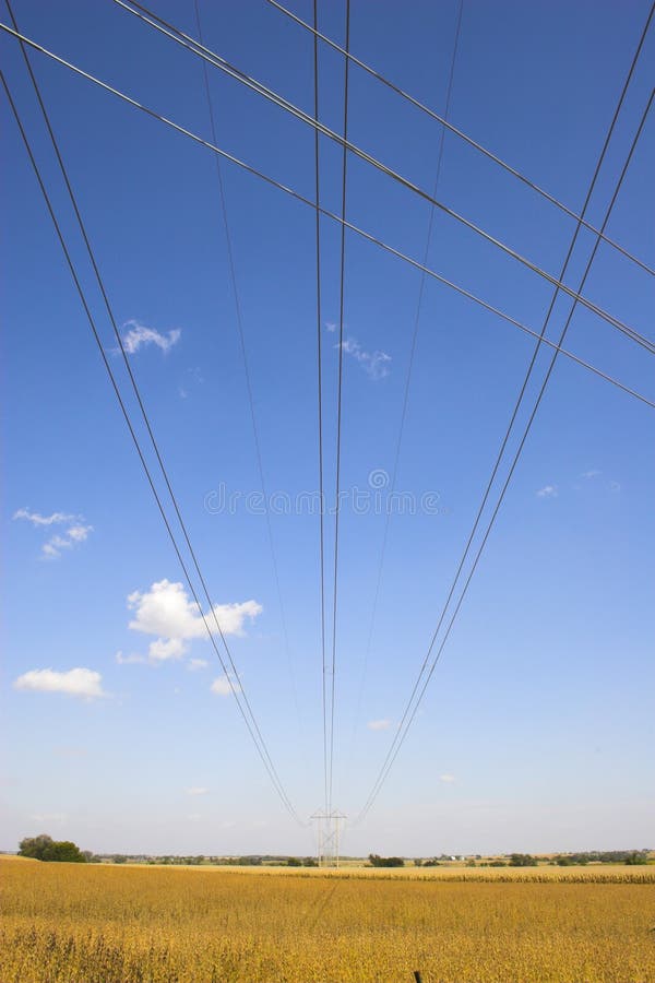 Powerlines stock image. Image of cloudy, landscape, orange - 3455337