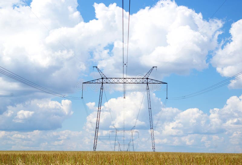 Powerlines blue stock photo. Image of pylon, electricity - 867622