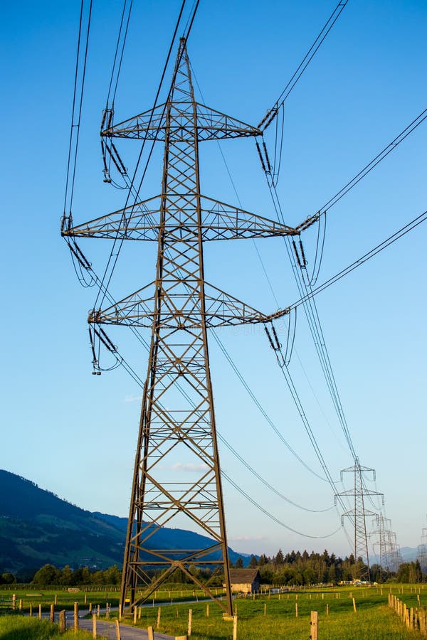 Powerlines blue stock photo. Image of pylon, electricity - 867622
