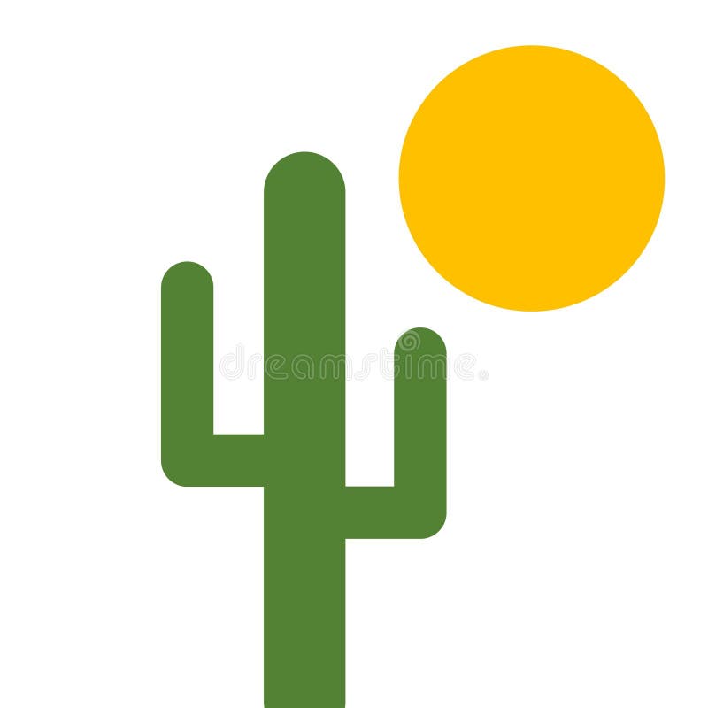 Simple Cactus Vector Illustration, Linear Style Pictogram Icon, Stock ...