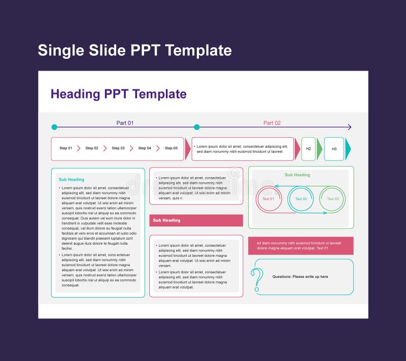 Powerpoint Template Single Slide Colorful Stock Vector - Illustration ...