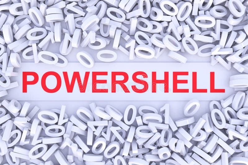 POWERSHELL Concept Scattered Binary Code 3D Stock Illustration - Illustration of development ...
