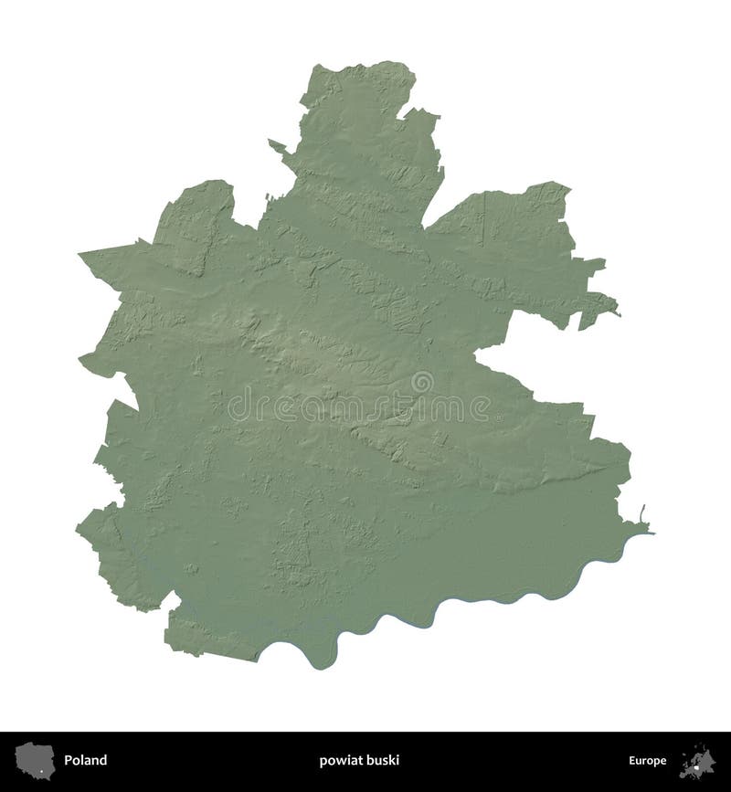 Powiat Buski, Poland, Isolated on White. Physical Stock Illustration ...