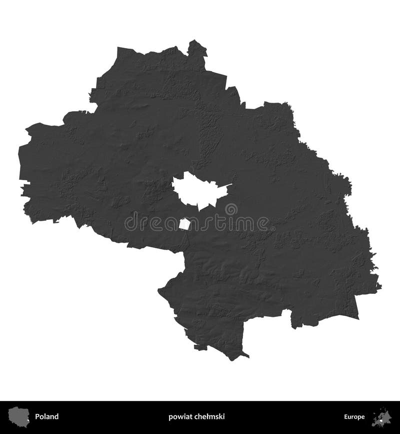 Powiat Chelmski, Poland, Isolated on White. Grayscale Stock Photo ...