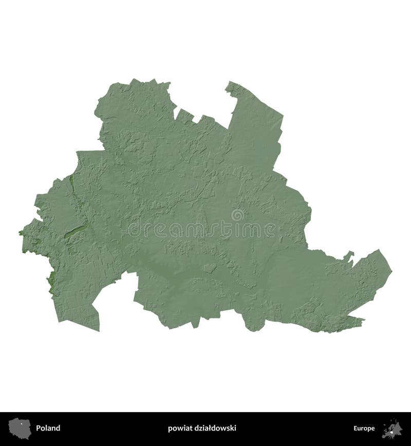 Powiat Dzialdowski, Poland, Isolated on White. Physical Stock ...