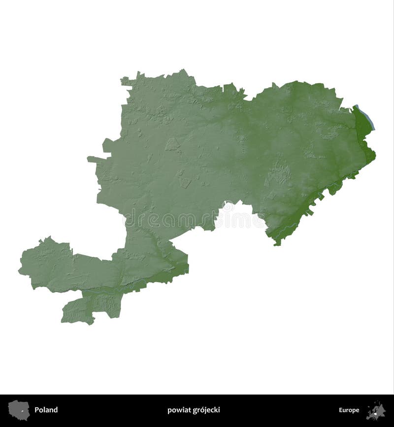 Powiat Grojecki, Poland, Isolated on White. Physical Stock Illustration - Illustration of planet ...