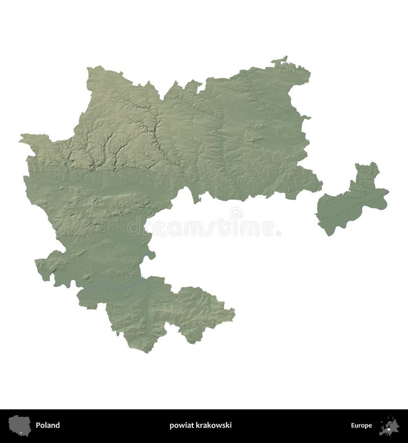 Powiat Krakowski, Poland, Isolated on White. Physical Stock Image ...