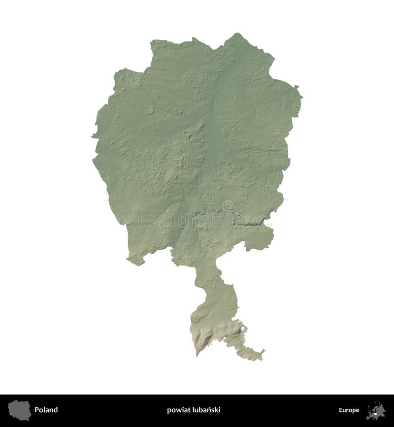 Powiat Lubanski, Poland, Isolated on White. Physical Stock Image - Image of frydlant, sulikow ...