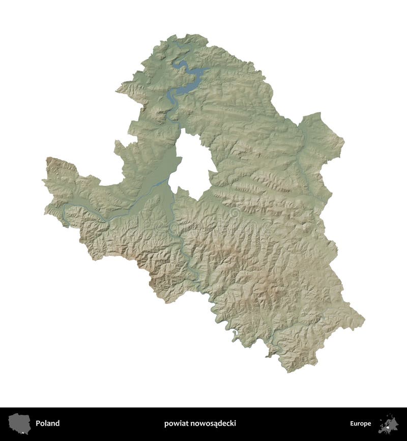 Powiat Nowosadecki, Poland, Isolated on White. Physical Stock Photo ...