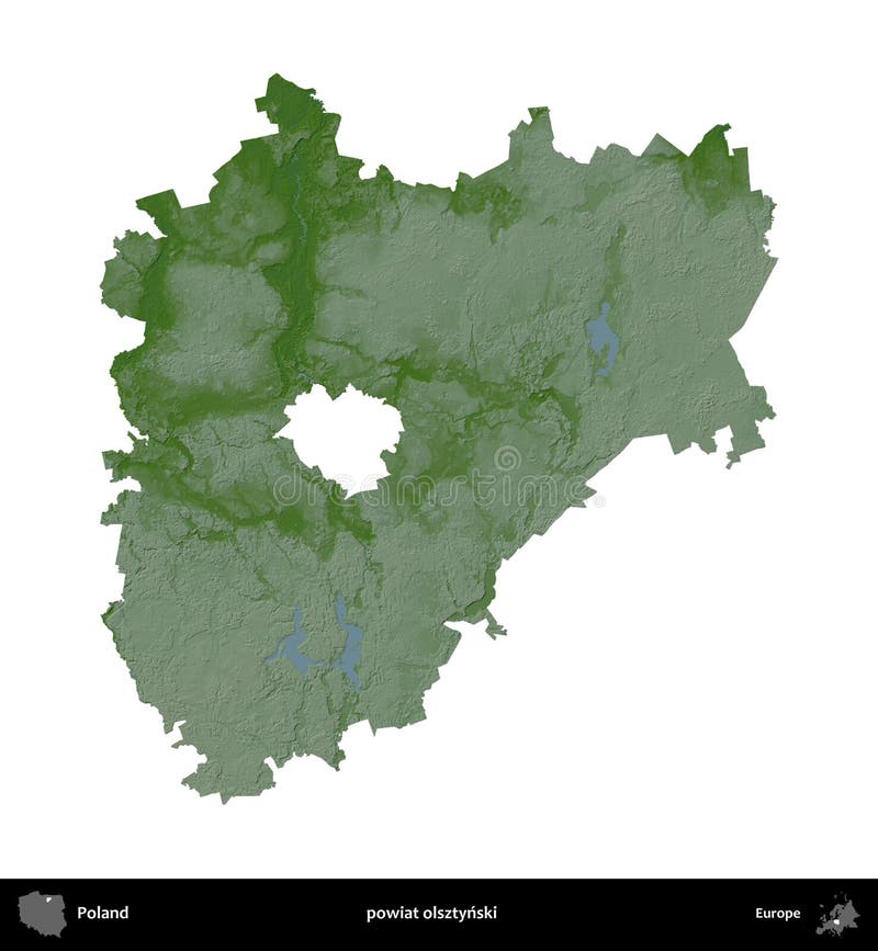 Powiat Olsztynski, Poland, Isolated on White. Physical Stock Image - Image of orneta, territory ...
