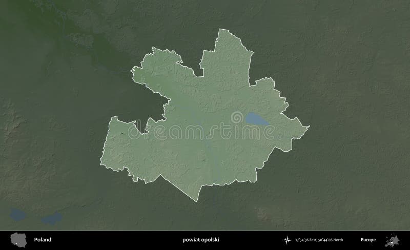 Powiat Opolski Highlighted, Poland. Physical Stock Illustration ...