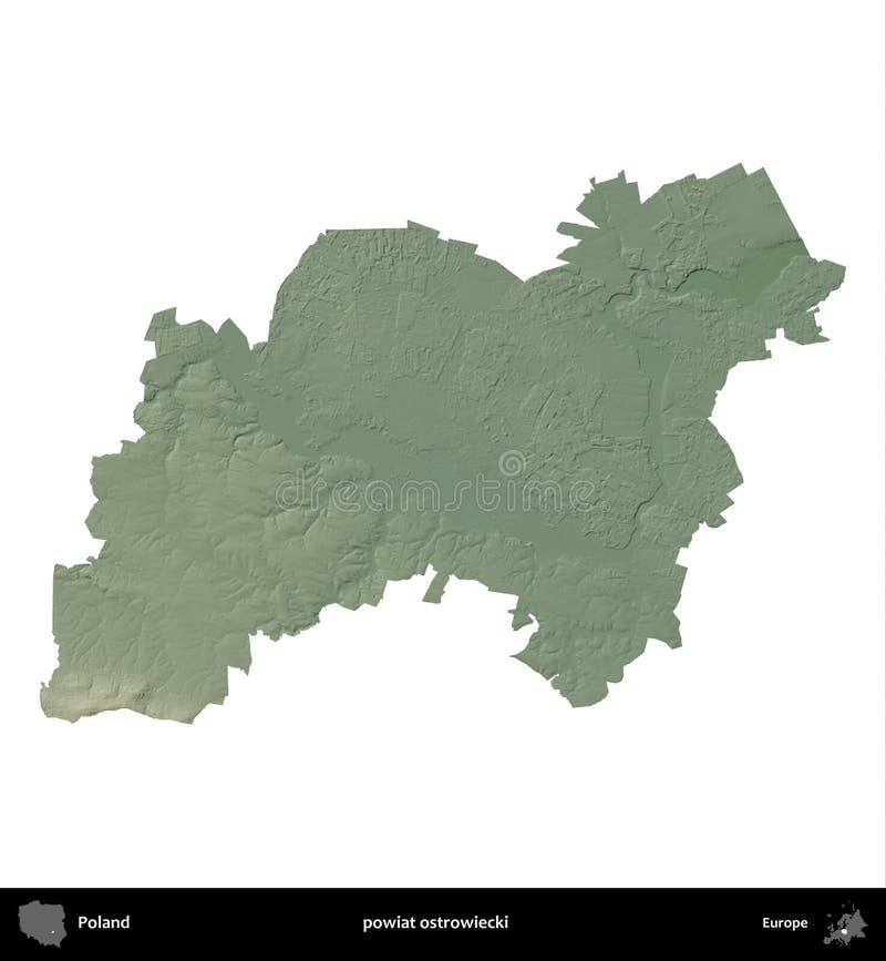 Powiat Ostrowiecki, Poland, Isolated on White. Physical Stock ...