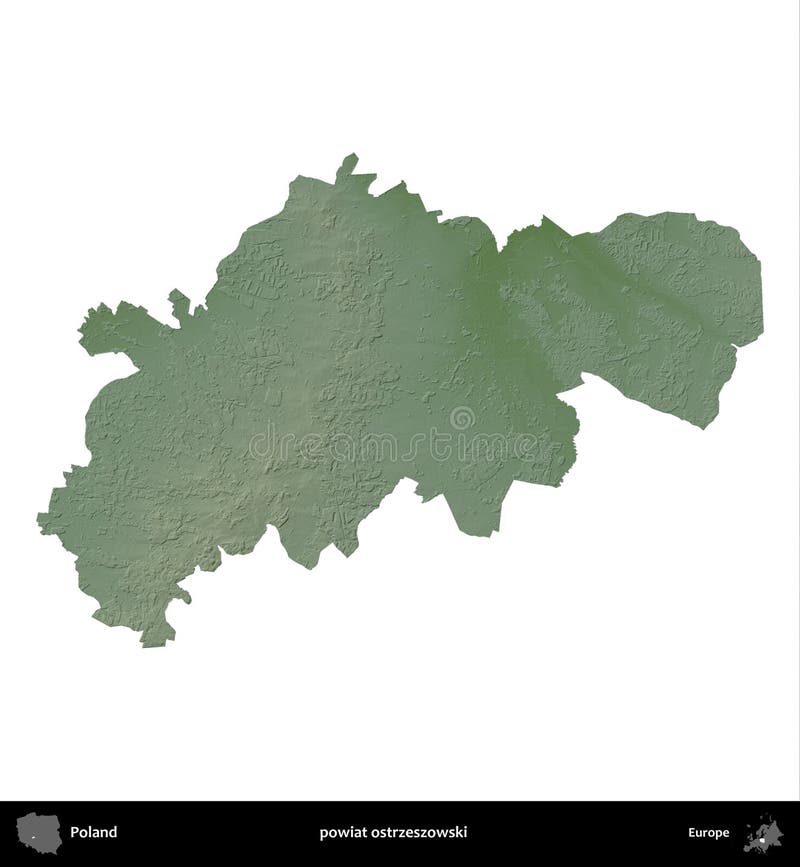 Powiat Ostrzeszowski, Poland, Isolated on White. Physical Stock ...
