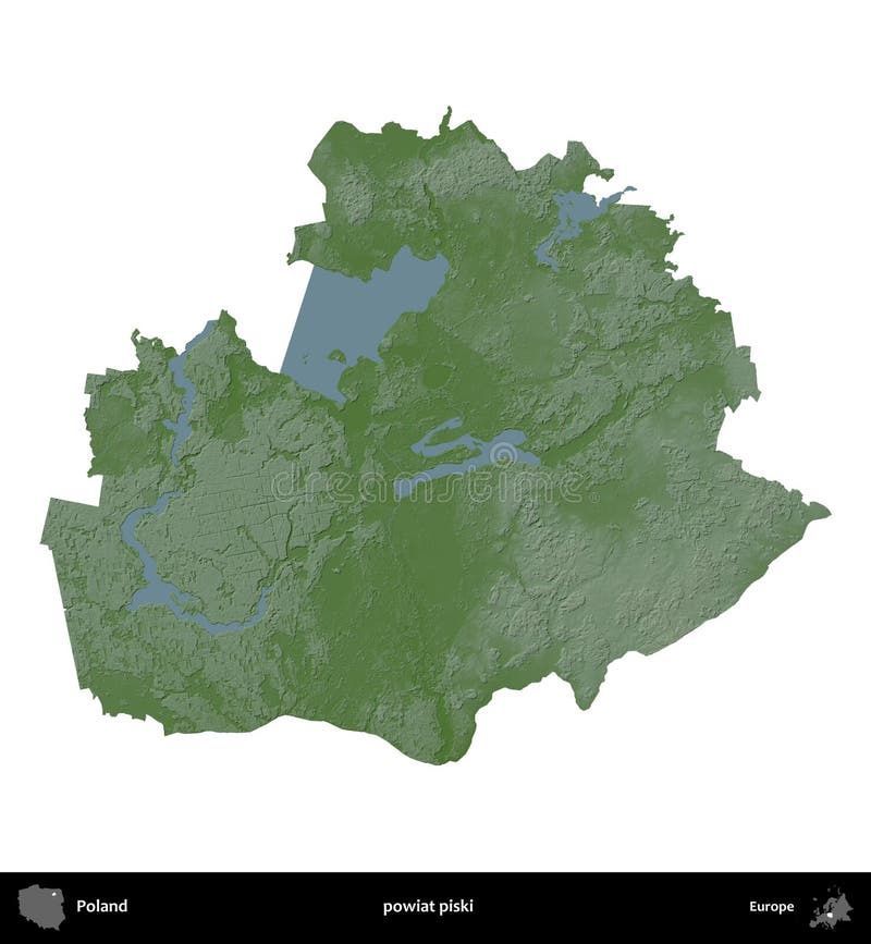 Powiat Piski, Poland, Isolated on White. Physical Stock Illustration ...