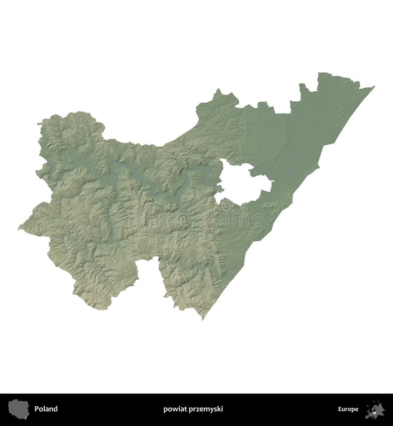 Powiat Przemyski, Poland, Isolated on White. Physical Stock Photo ...